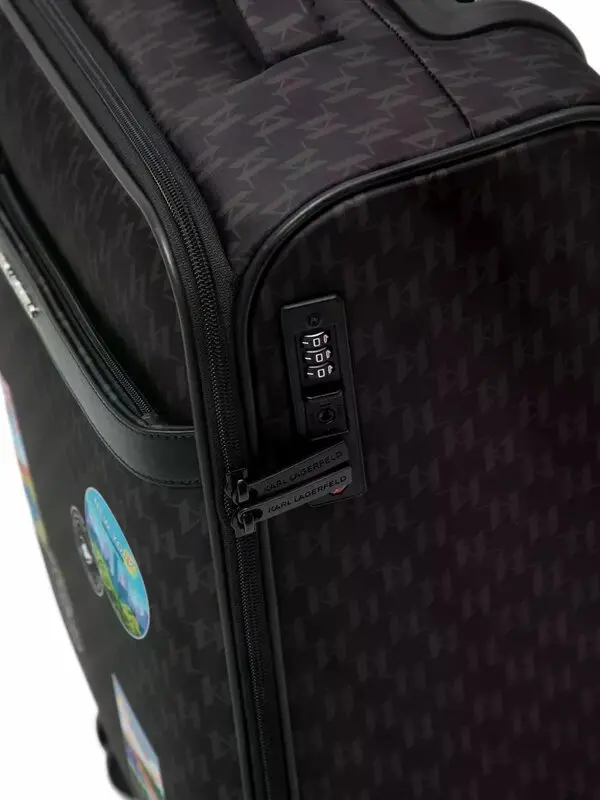 Karl Lagerfeld Monogram Trolley Suitcase
