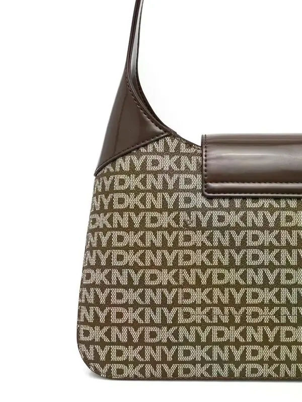 Dkny Avril Shoulder Bag With All-over Logo Print And Gold-tone Hardware