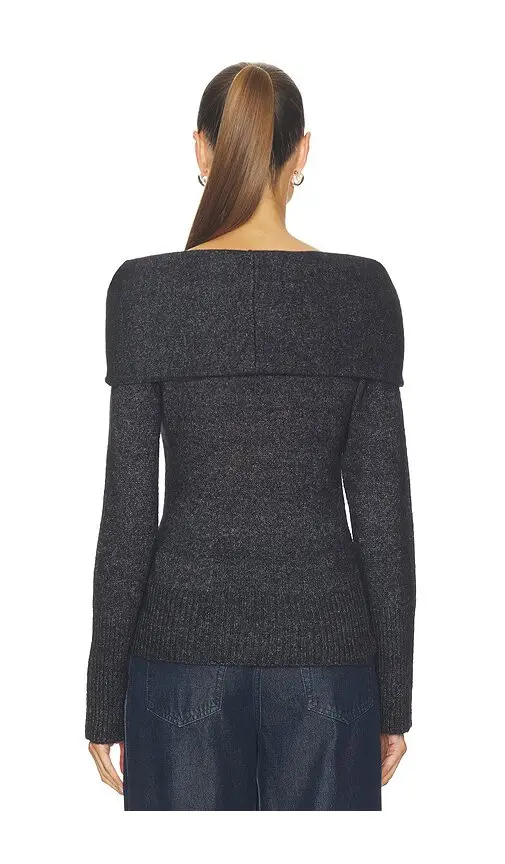 Closed Wide Collar Long Sleeve Knit