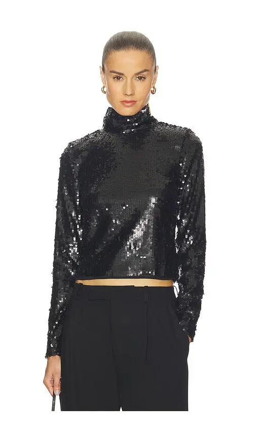 Rag & Bone Sequin Turtleneck - Black