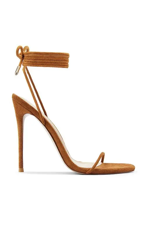 Femme La Suede Lace Up Stiletto Heels - Rust