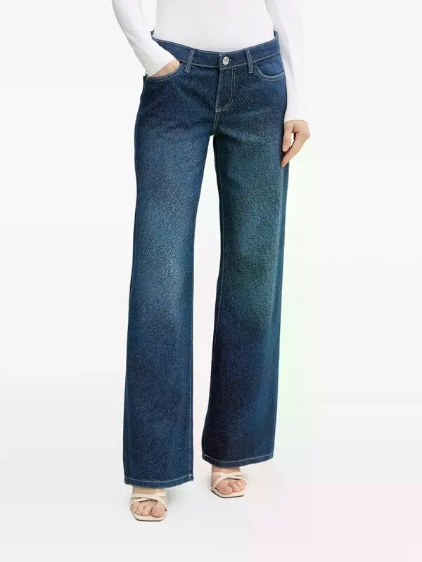 Guess Patterned Wide Leg Trousers