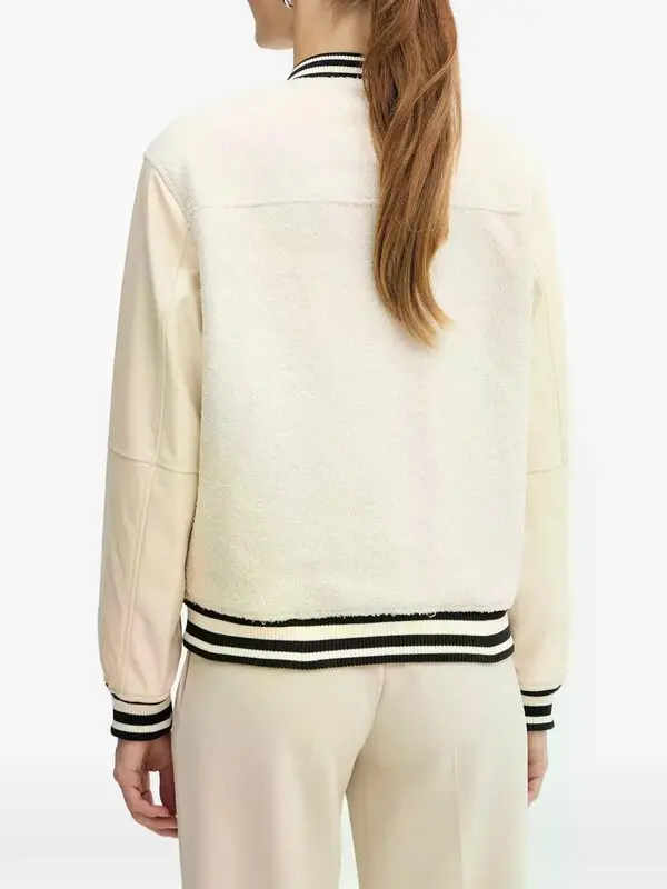 Guess Panelled Long-sleeve Bomber Jacket With Embroidered Logo