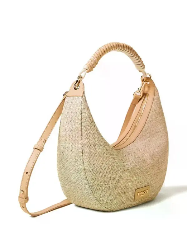 TWINSET Raffia-effect Shoulder Bag With Twisted Handle