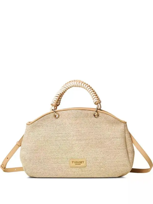 TWINSET Bowler Tote Bag With Woven Handles