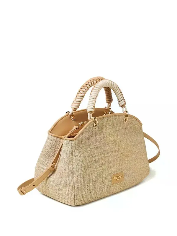 TWINSET Bowler Tote Bag With Woven Handles