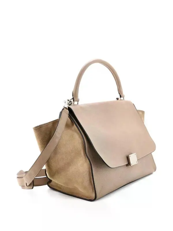Celine Trapeze Bag Leather Medium Satchel - Neutrals