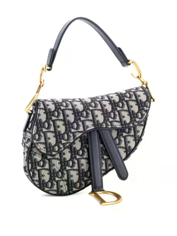 Dior Saddle Oblique Canvas Mini Shoulder Bag - Blue