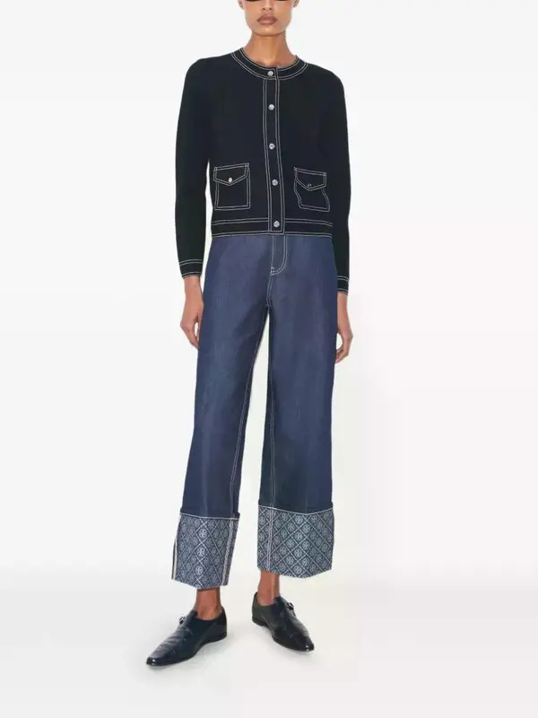 Tory Burch Topstitch Pocket Cardigan