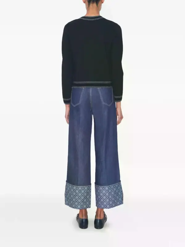 Tory Burch Topstitch Pocket Cardigan