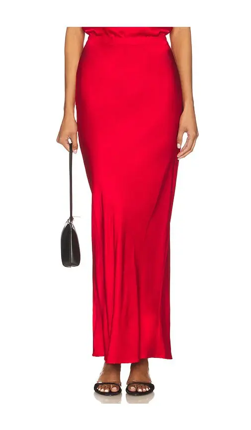 BOBI Midi Bias Cut Skirt In . Also