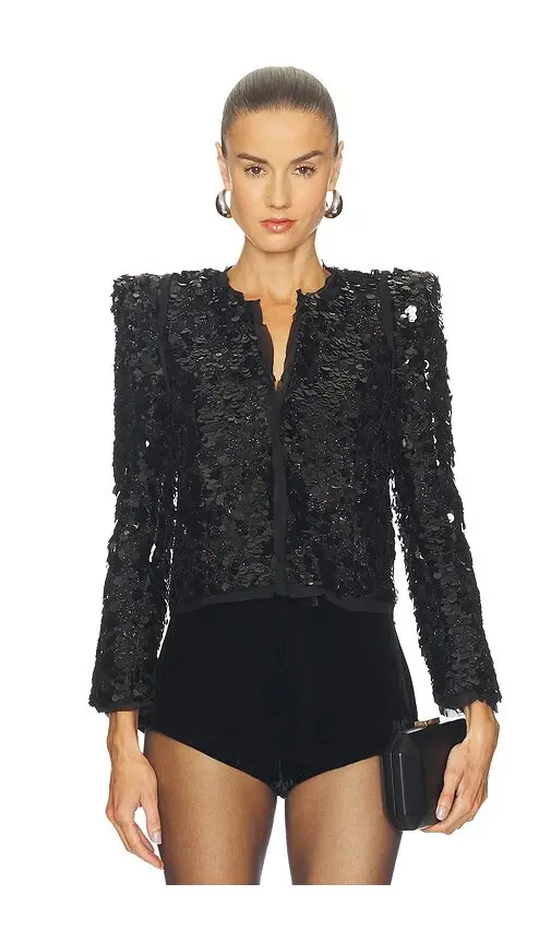 L'Agence Shai Sequin Embellished Jacket - Black