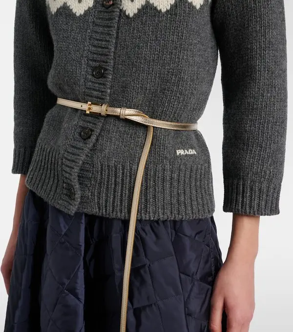 Prada Metallic Leather Belt - Silver