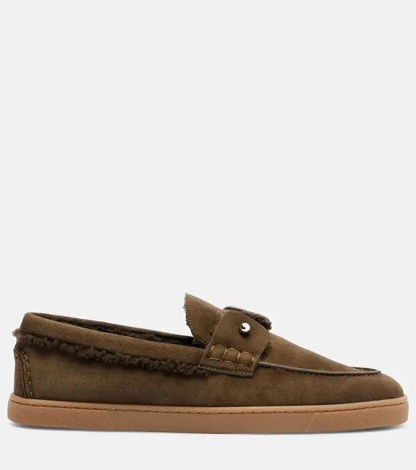 CHRISTIAN LOUBOUTIN Suede Slip-on Shoes With Shearling Lining