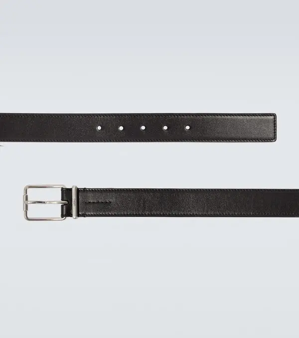Loewe Leather Belt With Silver-tone Buckle