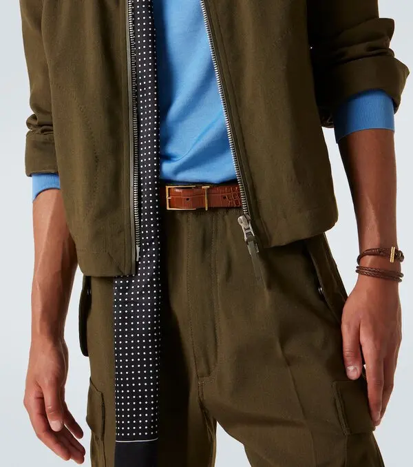 TOM FORD T Loop Croc-effect Leather Belt