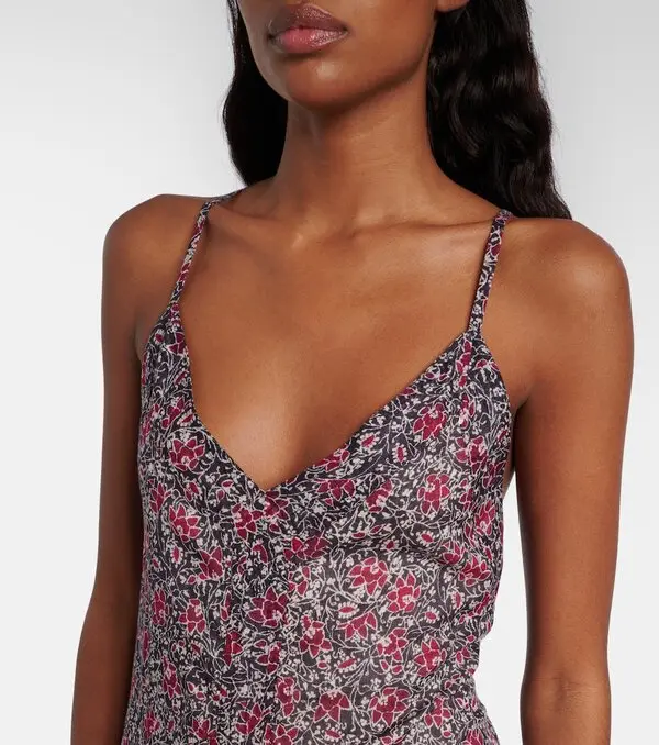 MARANT ETOILE Danielle Floral Cotton Voile Mini Dress - Black
