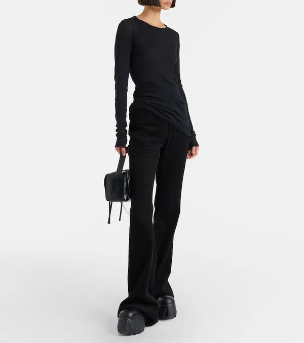 Rick Owens Long-sleeved Cotton Jersey Top - Black