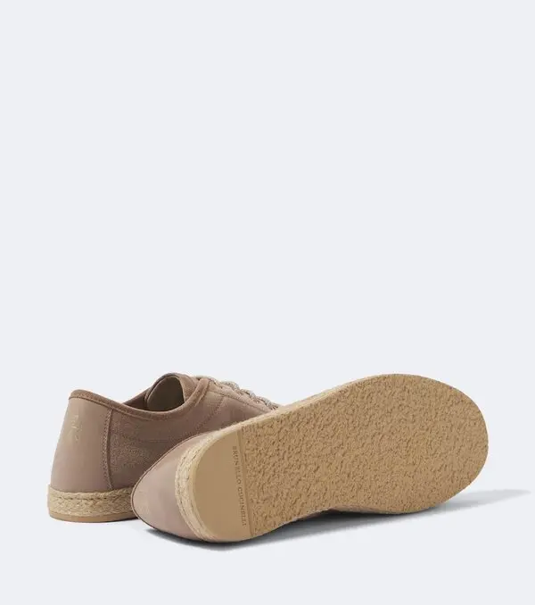 Brunello Cucinelli Suede Espadrille Lace-up Shoes