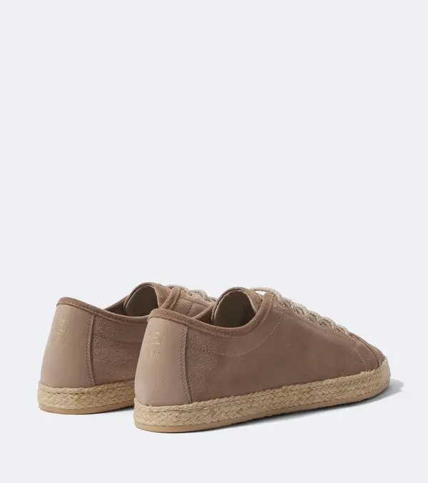 Brunello Cucinelli Suede Espadrille Lace-up Shoes