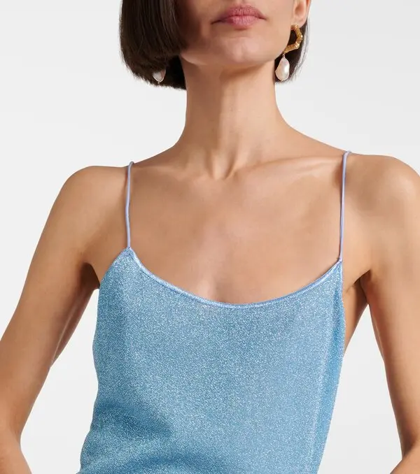 Oseree Lumiere Belted Maxi Dress In Baby - Blue