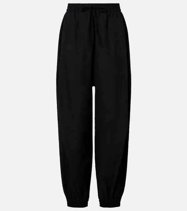 RÓHE Barrel-leg Pants In /grizzly - Black