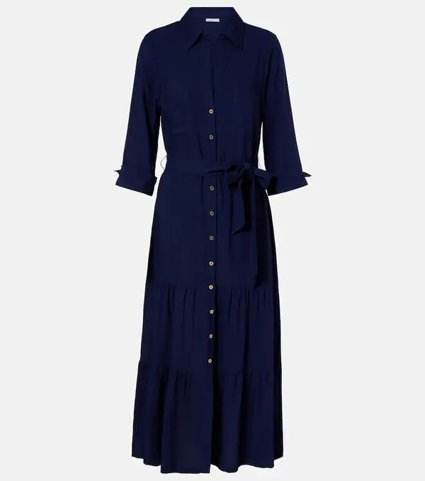 Heidi Klein Tiered Shirt Dress - Blue
