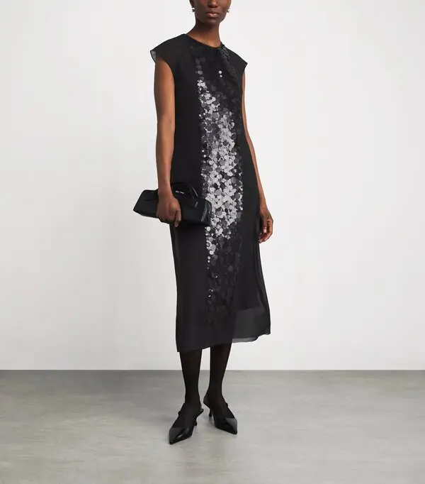 JOSEPH Chiffon Boulle 2-piece Midi Dress