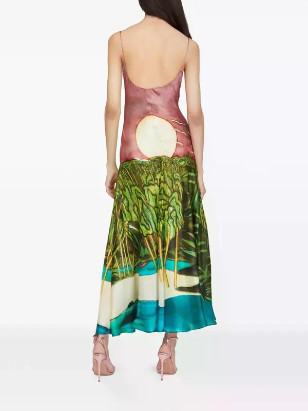 DONDE ESTEBAN La Sierra Button Printed Midi Dress