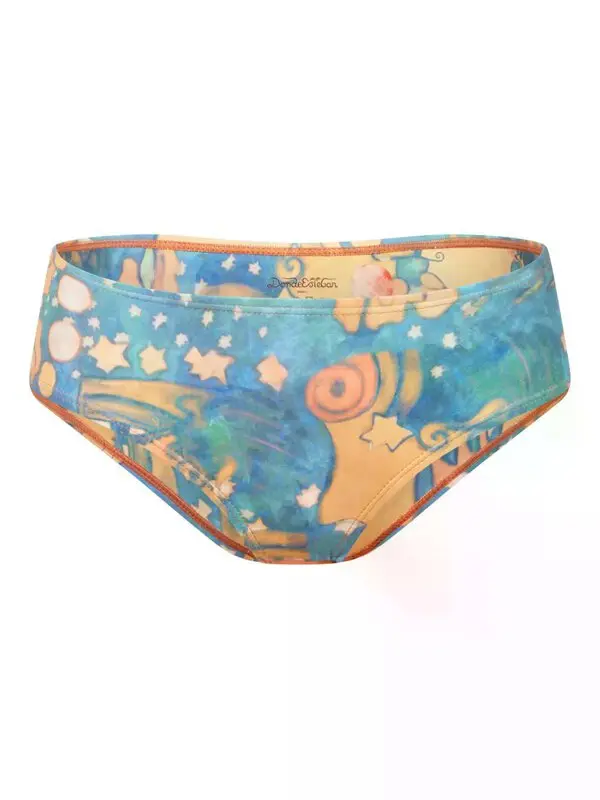 DONDE ESTEBAN El Beso Floral Bikini Bottom - Blue