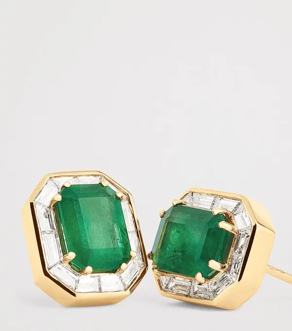 Shay Yellow Diamond And Emerald Earrings