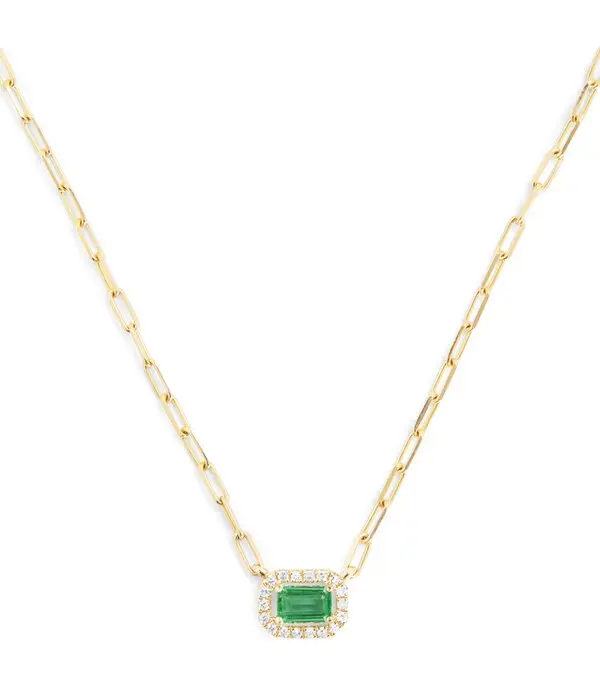 Shay Yellow Emerald And Diamond Mini Me Chain Necklace - Gold