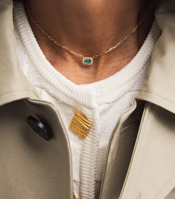 Shay Yellow Emerald And Diamond Mini Me Chain Necklace