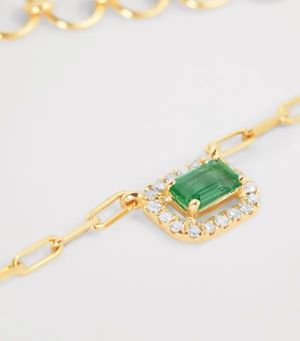 Shay Yellow Emerald And Diamond Mini Me Chain Necklace