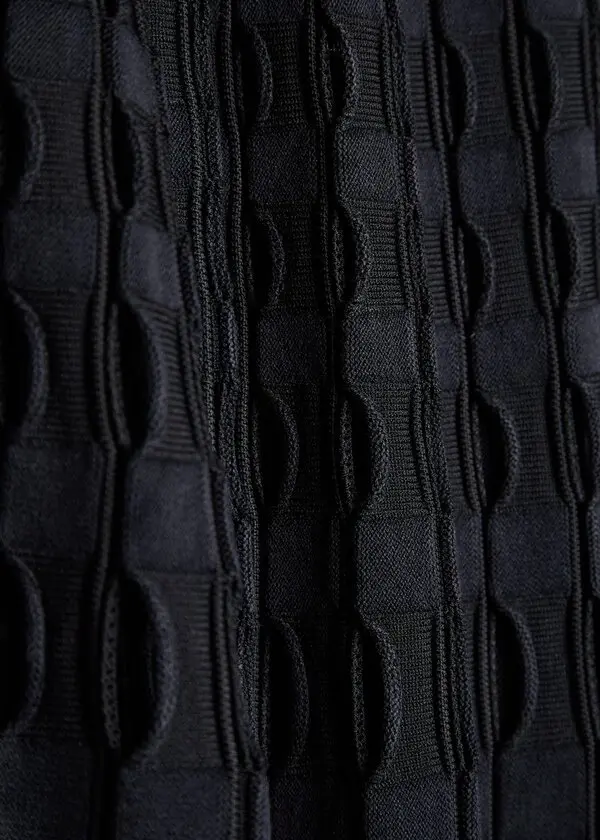 Simkhai Drue Textured Cut-out Knit Midi Skirt - Black