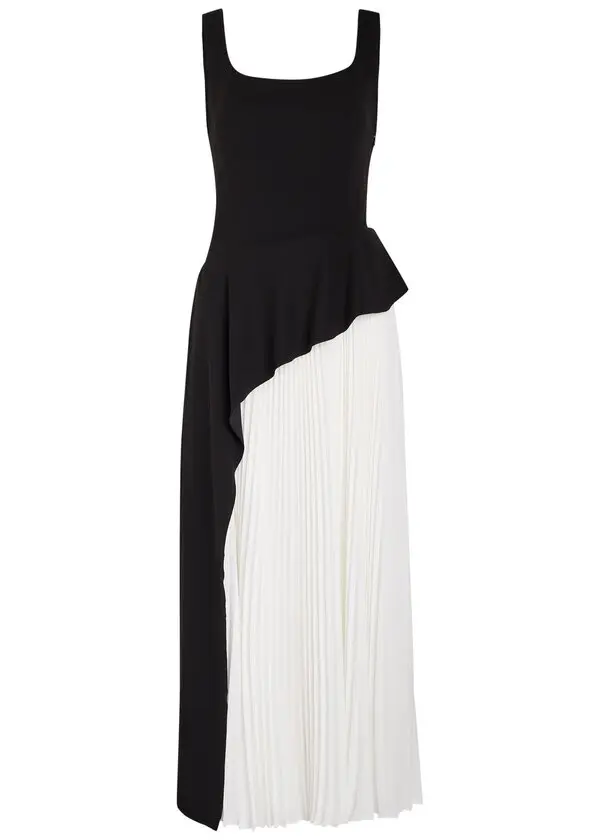 Simkhai Zayla Colour-blocked Crepe Maxi Dress - Black