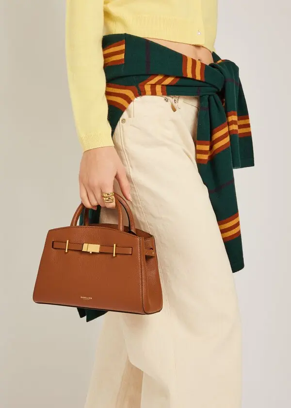 DEMELLIER Small Grained Leather Top Handle Bag