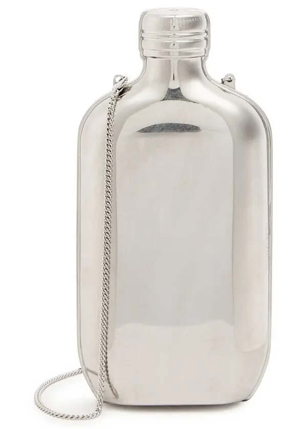 Calvin Klein Metal Bottle Clutch - Silver
