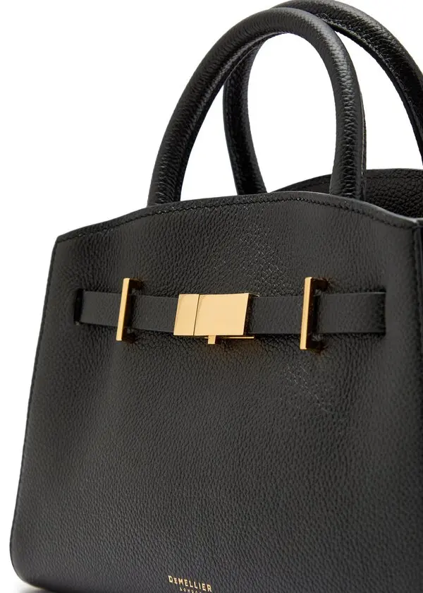 DEMELLIER Small Hudson Grained Leather Top Handle Bag - Black