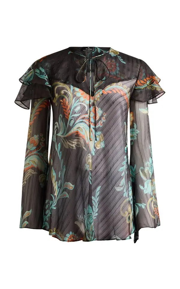 Etro Ruffled Silk Blouse