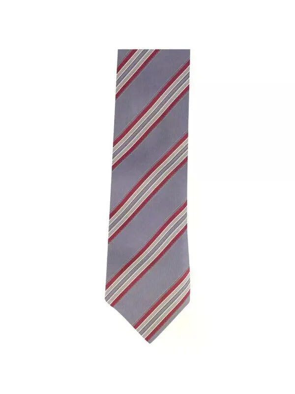 Brunello Cucinelli Striped Silk Neck Tie - Grey