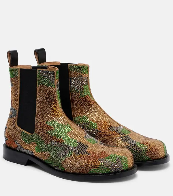 JW Anderson Embellished Suede Chelsea Boots - Multicoloured