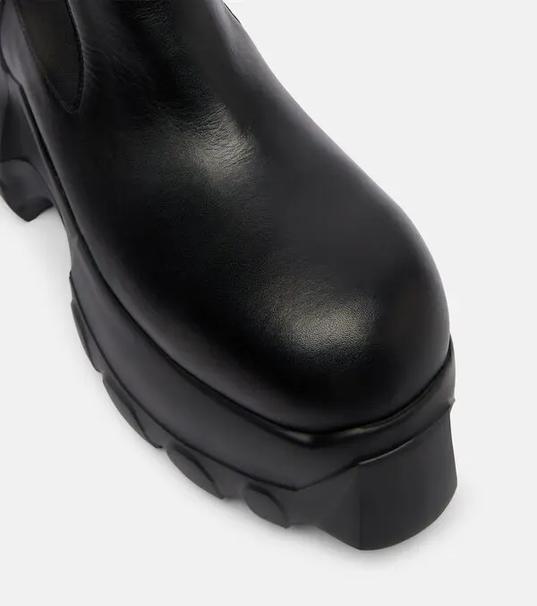 Rick Owens Beatle Mega Tractor Leather Chelsea Boots