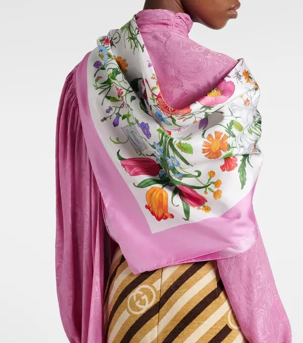 Gucci Flora Silk Twill Scarf - Multicoloured