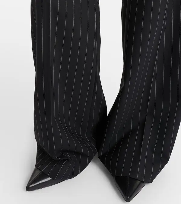 Sportmax Visino Wool-blend Gabardine Flared Trousers