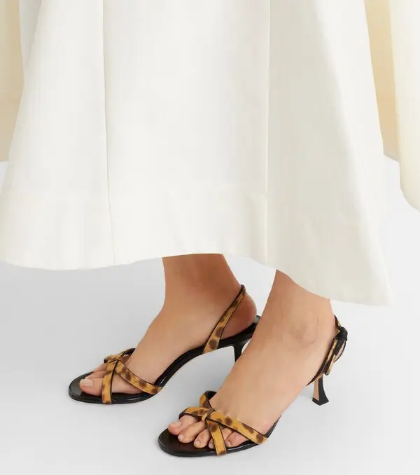 JIMMY CHOO Elsy 70 Calf Hair-trimmed Leather Sandals