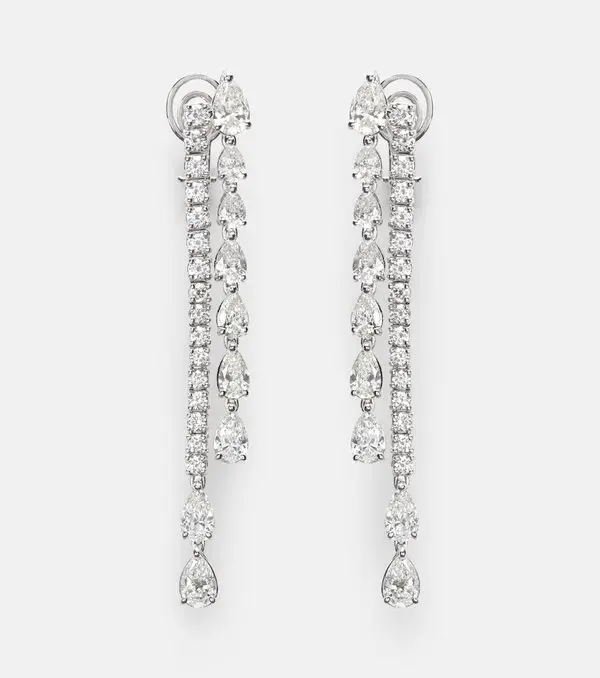 BUCHERER FINE JEWELLERY Diamond Twist 18kt White Gold Drop Earrings - Silver