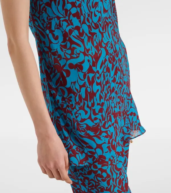 Dries Van Noten Printed Viscose Cowl Neck Top