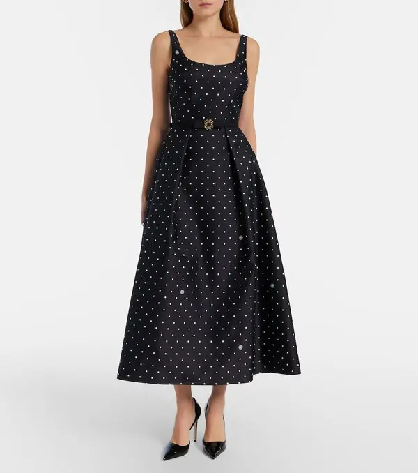 Elie Saab Polka Dot Midi Dress