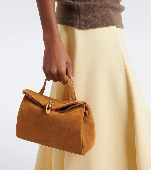Jacquemus Valerie Small Suede Top-handle Bag - Brown